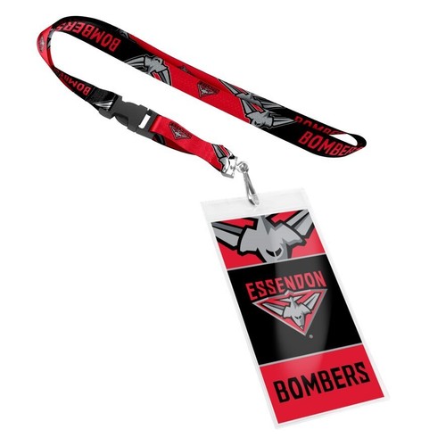 AFL Lanyard & Clear Card Holder - Essendon Bombers - Key Chain | eBay ...