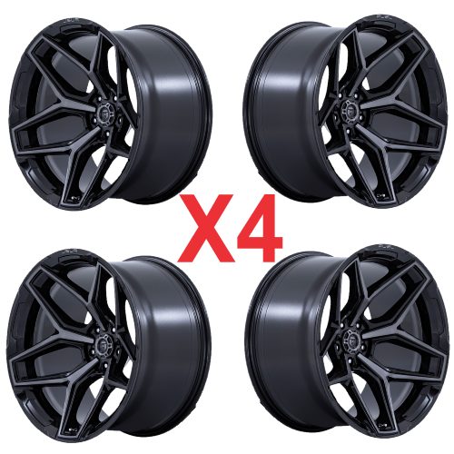 18 FUEL GLOSS BLACK BRUSH FACE WHEELS RIMS FITS TOYOTA TACOMA TRD ...