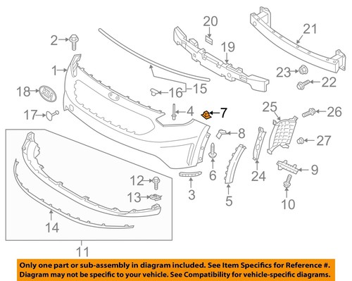 KIA OEM 10-16 Forte Rear Bumper-Bumper Cover Retainer 866992D000 | eBay