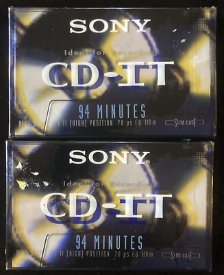 2 SONY CD-IT 94 MIN BLANK CASSETTE TAPES TYPE II HIGH BIAS FACTORY ...