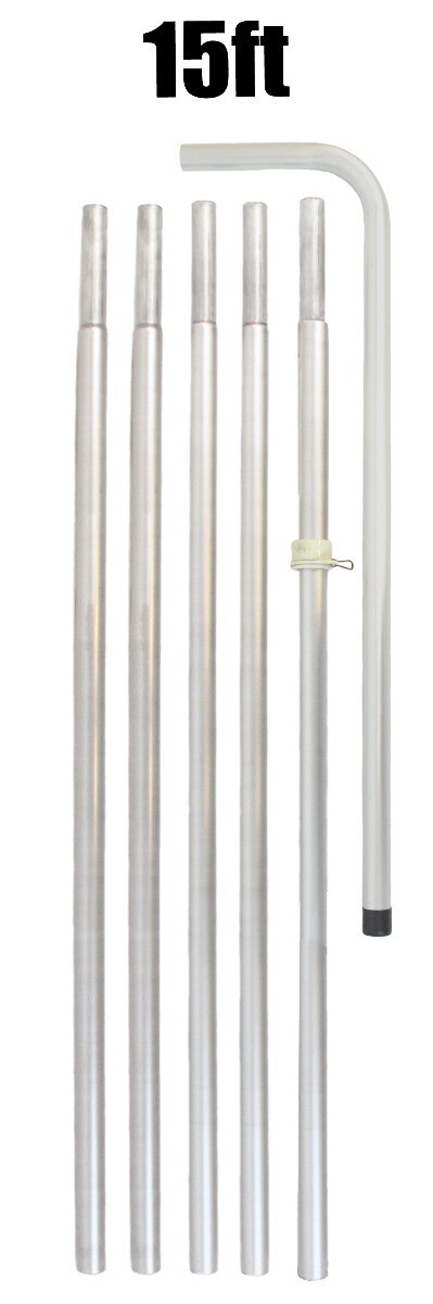 15ft Rectangle Flag Pole 15' Aluminum Mega Flag Pole | eBay