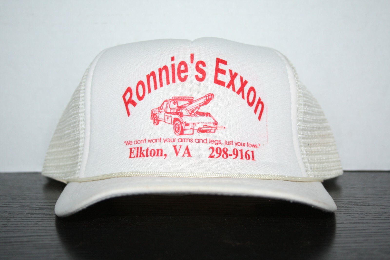 VINTAGE EXXON Elkton VA RONNIE Wrecker Service Station Snap Back ...
