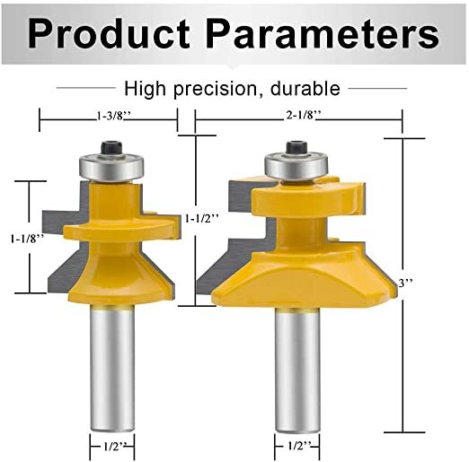 Tongue and Groove Flooring Router Bit Set 1/2-Inch Shank 2 PCS Cutter ...