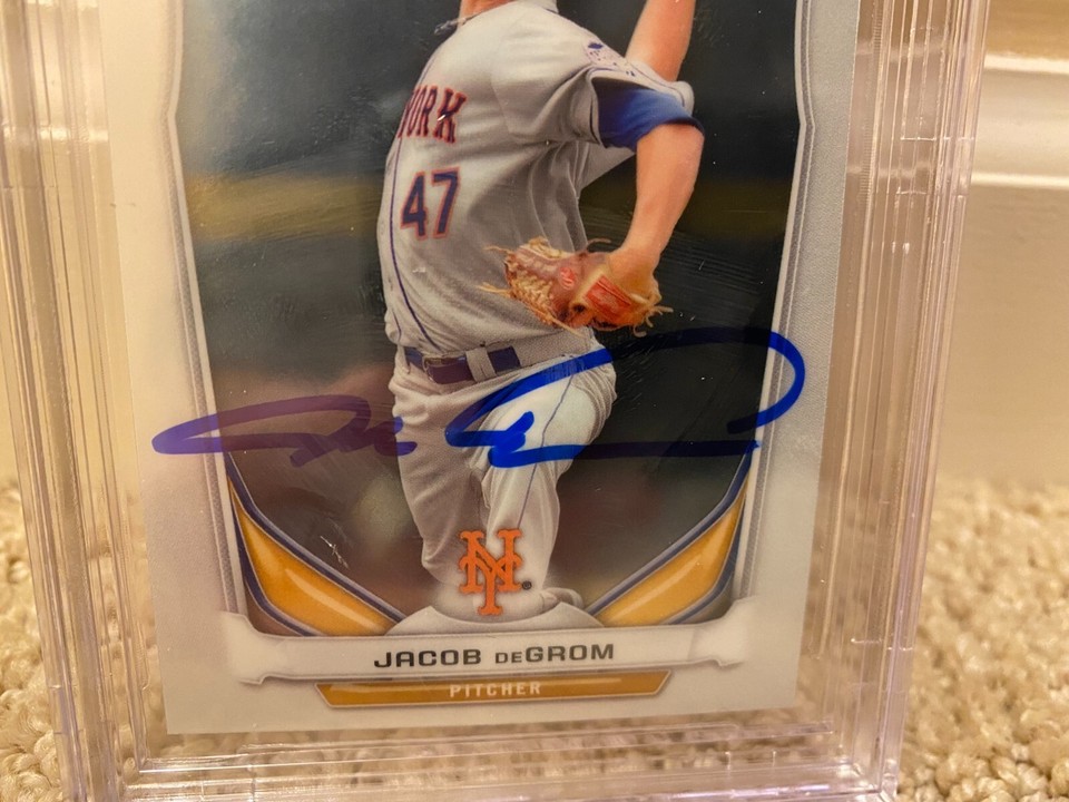 JACOB DEGROM Autograph Signed 2014 1st Bowman Chrome Rookie BAS Slabbed ...
