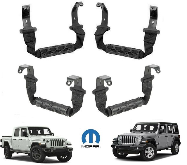 2018 Jeep Wrangler JL Front and Rear Sport Bar Grab Handle Set Mopar ...