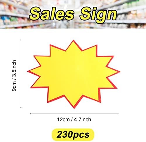 Blank Starburst Signs 3.5x4.7 inch 230 Pieces Label Tags Price Cards | eBay