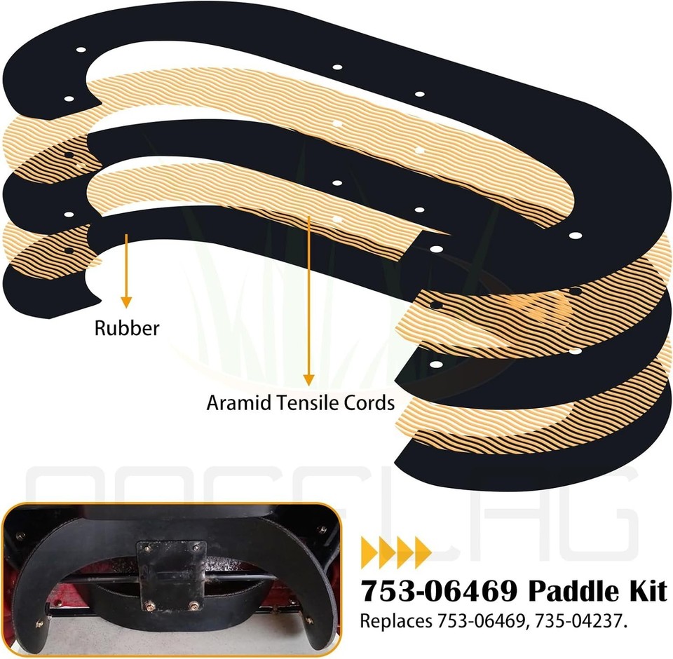 Paddle Kit & Shave Plate Belt Replacement for 21" MTD/Cub Cadet Snow ...