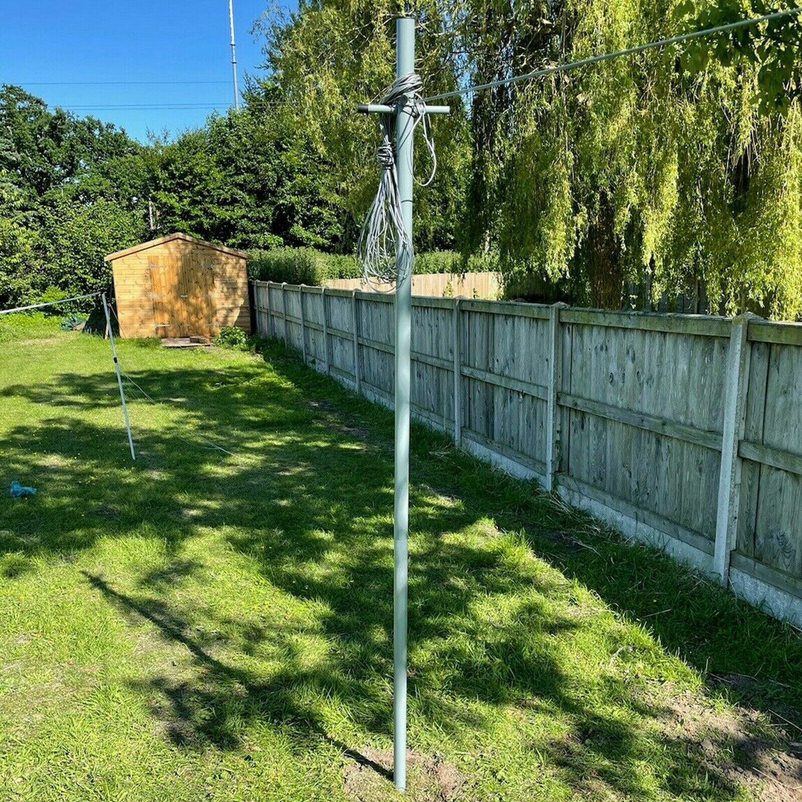 2 x Galvanised Washing Clothes Post Pole 30M Laundry Line Dryer Airer 2 ...