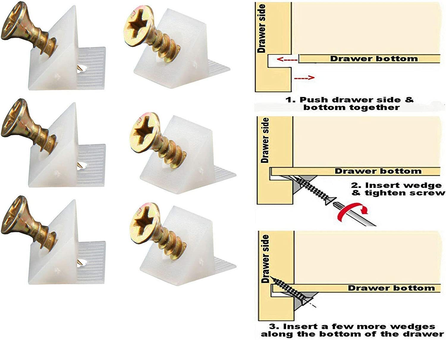 50pcs Drawer Chest Bottom Sagging Support Repair Fixing Mending Mend ...