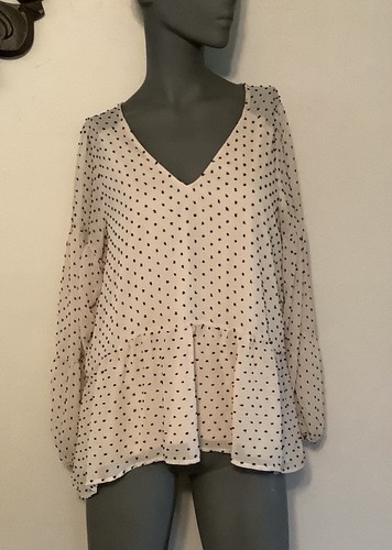 MAUNCES Long Sleeve Textured Pablum Lined Top Blouse S NWT | eBay