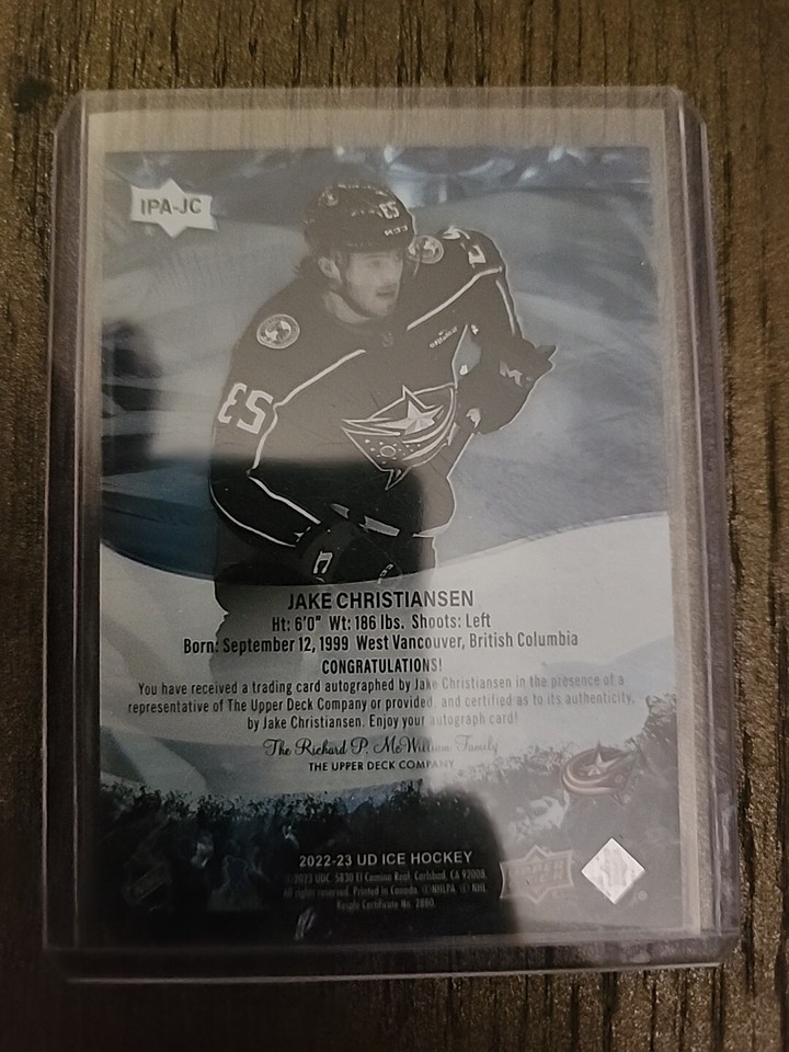 2022-23 Upper Deck Ice Jake Christiansen Rookie Premiers Auto /199 ...