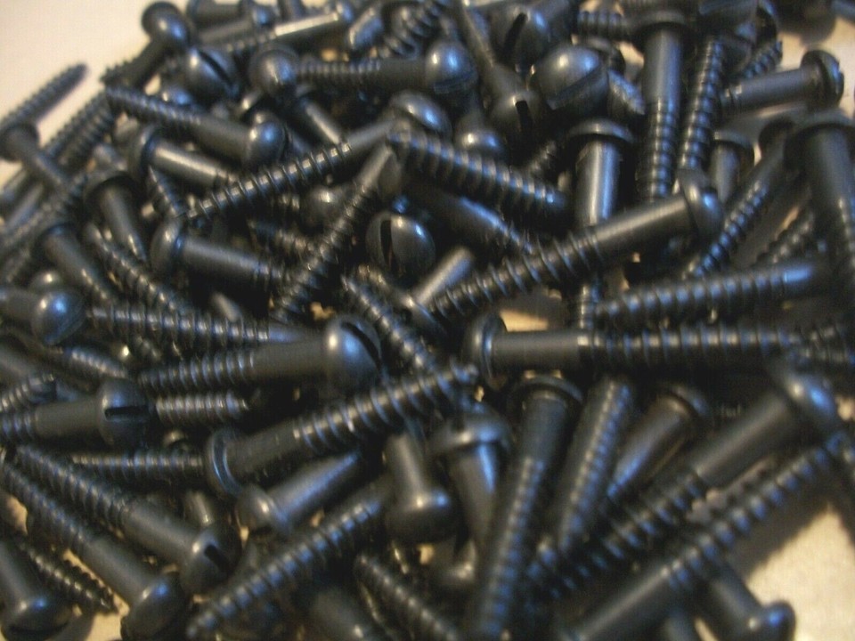 70 - VINTAGE NEW-OLD STOCK BLUED SLOTTED ROUND HEAD STEEL WOOD SCREWS ...
