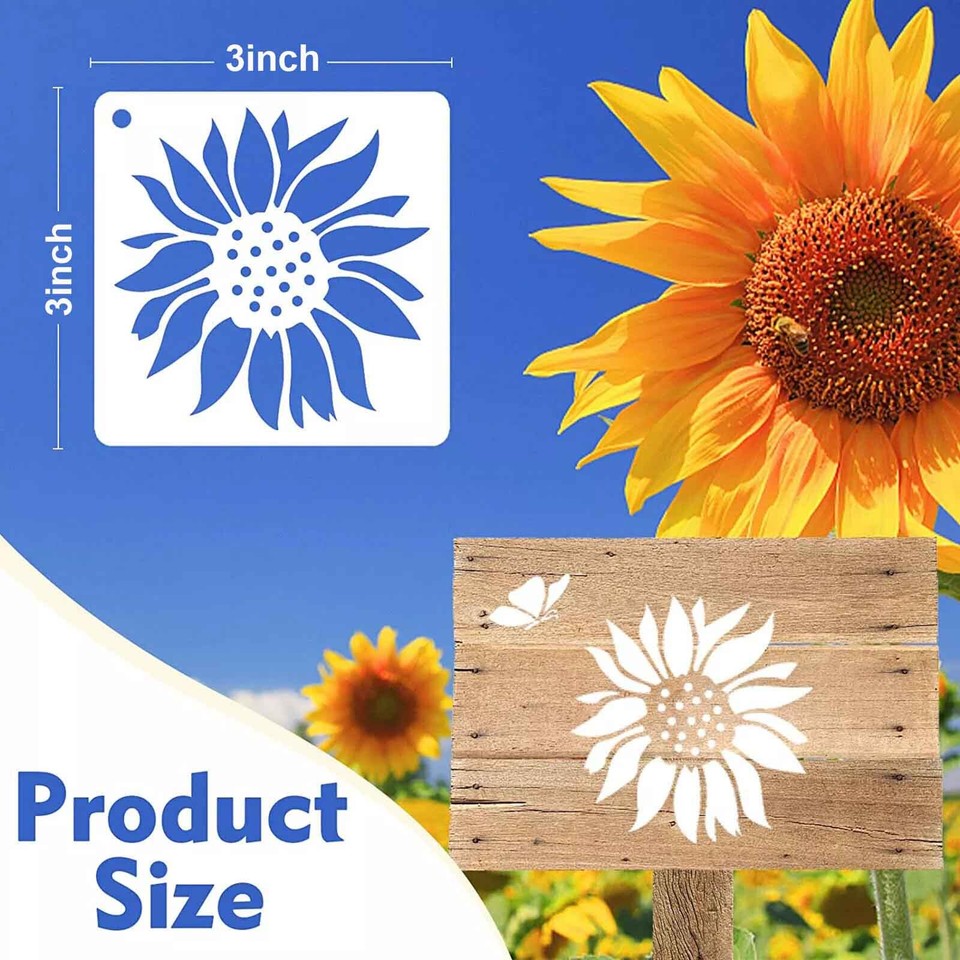 60X Flower Painting Stencils on Wood Canvas Reusable Stencil Art ...