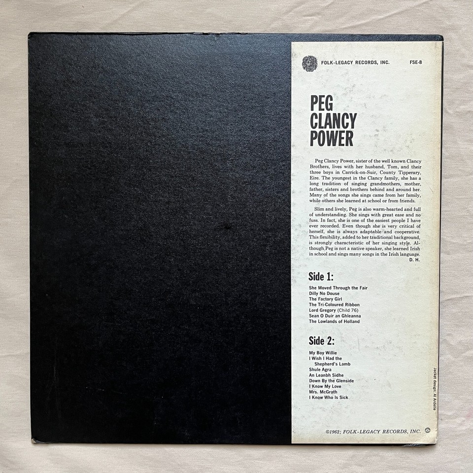 PEG CLANCY POWER Carrick-on-Suir 1962 Vinyl LP Folk-Legacy FSE-8 - VG ...