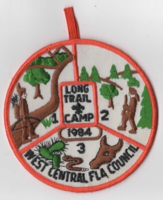 1984 Long Trail Camp West Central Fla Council BSA Patch ORANGE Bdr ...