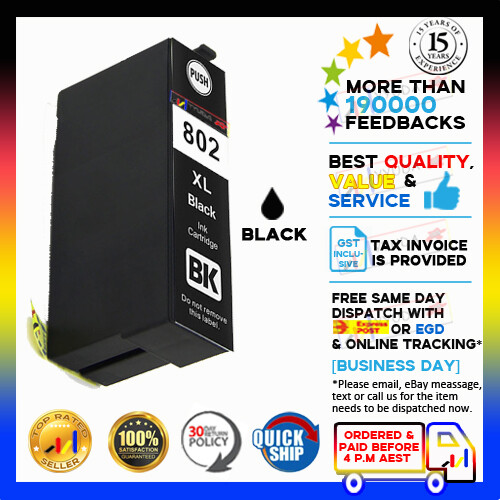 5x NoN-OEM 802XL Black Ink Cartridge For Epson WorkForce Pro WF 4720 ...