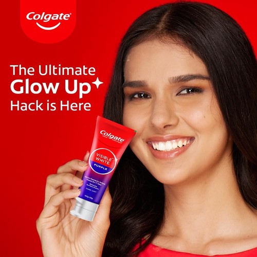 Colgate Visible White Purple Toothpaste for Teeth White (200g 40g Combo ...