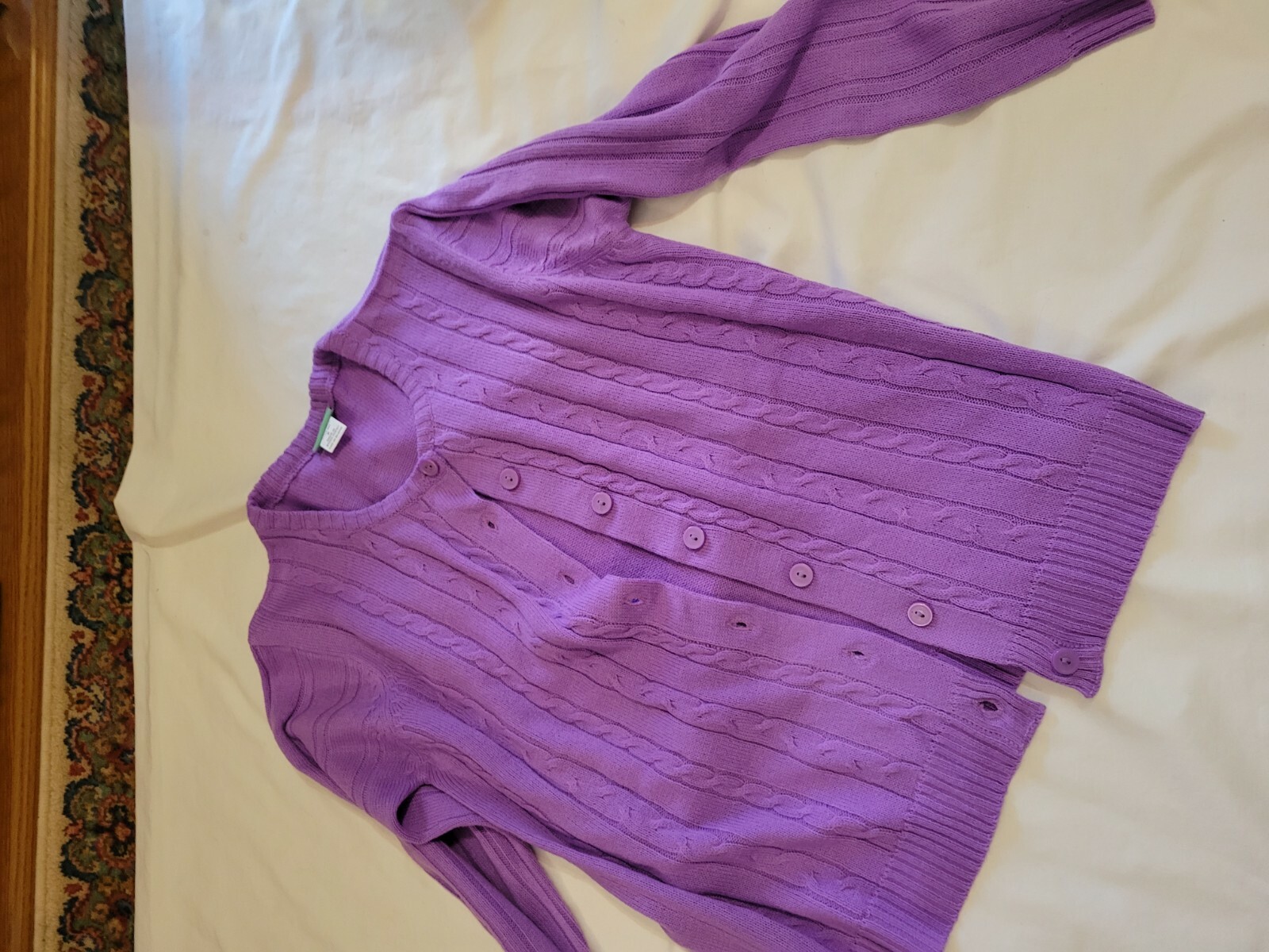 Womens Medium Sara Morgan Purple button up Vintage S… - Gem
