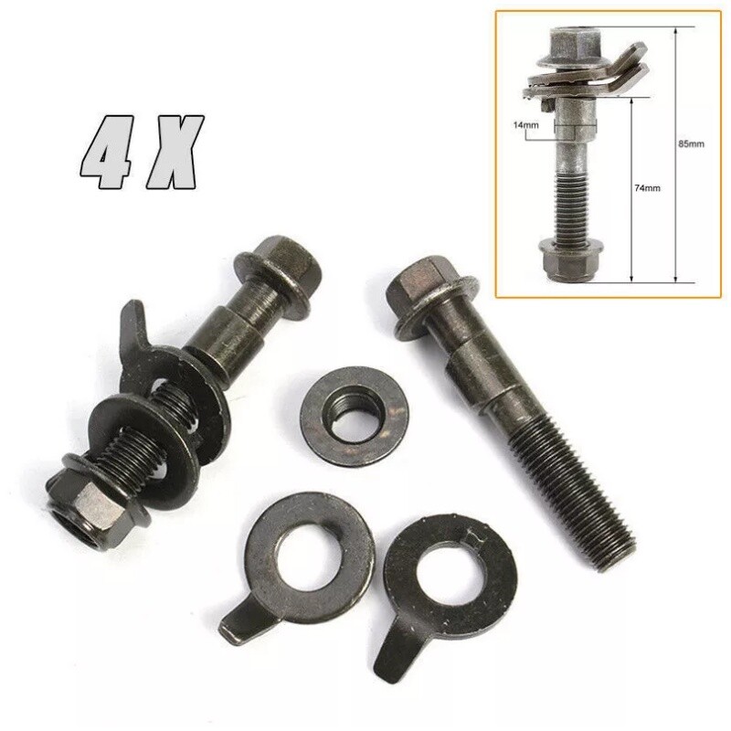 4PCS 14mm Vehicle Front Wheels Cam Bolts Adjustable Camber Correction ...