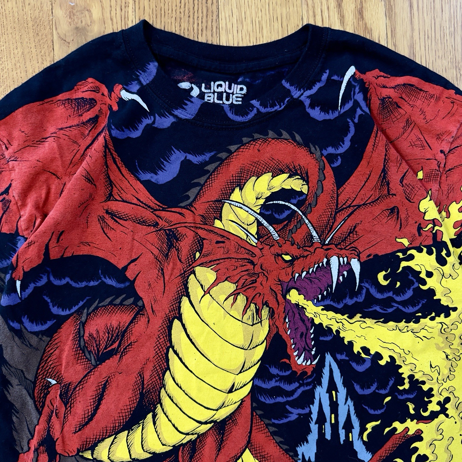 Liquid Blue AOP Dragon Vs. Knight T-Shirt - Gem
