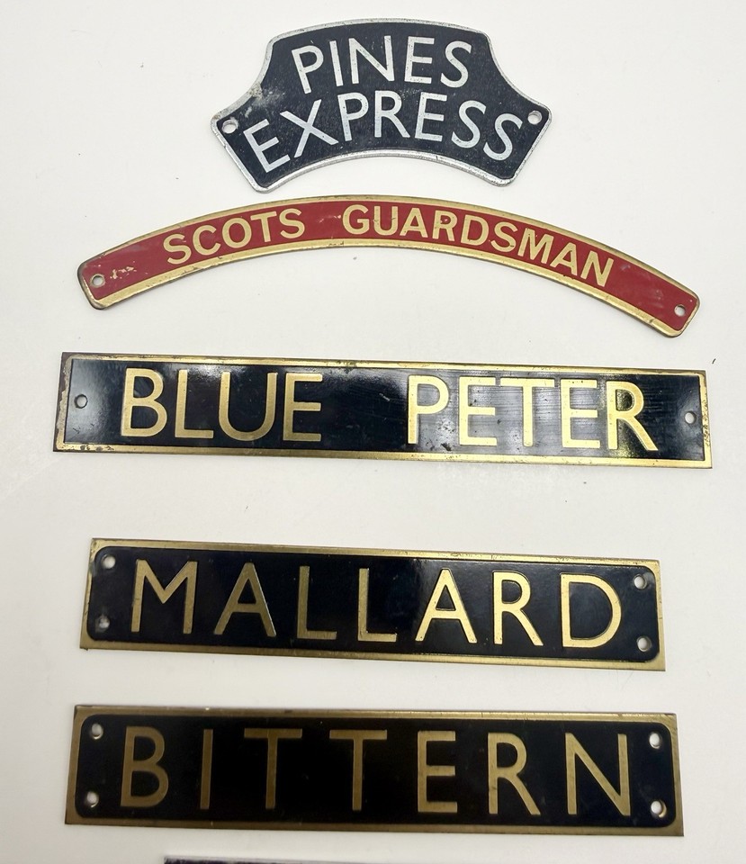 Vintage Original British Steam Loco Plates Mallard Blue Peter Bittern ...