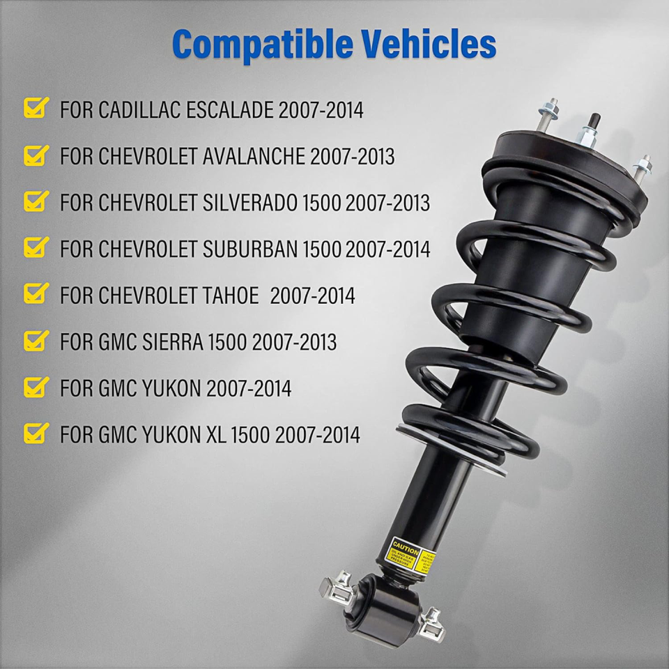 2X For 2007-2014 Cadillac Escalade GMC Yukon Front Magnetic Shock Strut ...