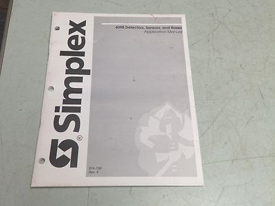 SIMPLEX 4098 DETECTORS SENSORS & BASES APPLICATION MANUAL FREE SHIPPING ...