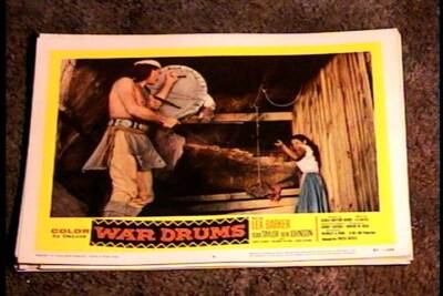 WAR DRUMS 1957 LOBBY CARD #4 NATIVE AMERICAN INDIAN WESTERN | eBay