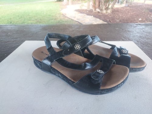 Romika Fidschi 54 Sandals Shoes Womens Size 11 US 39 EU Black Leather ...