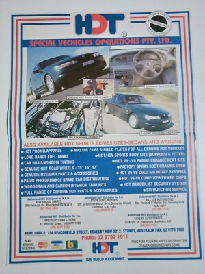 HDT VT COMMODORE LIMITED EDITION AERO LARGE A3 SIZED COLOUR ADVERT FREE ...
