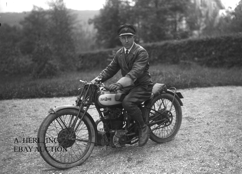 Raleigh motorcycle rider 1920s photo photograph | eBay