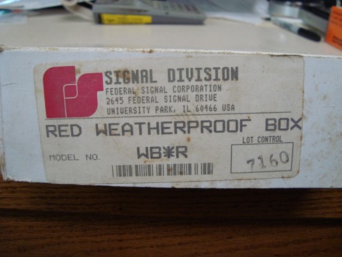 FEDERAL SIGNAL,WB-R,WEATHERPROOF BOX NEW in box RED | eBay