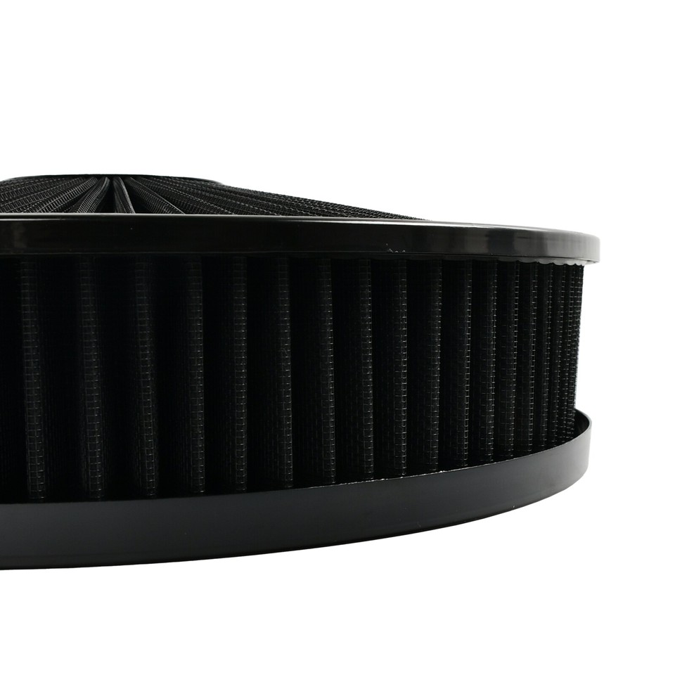 14"X3"High Flow Round Air Cleaner Filter Kit Thru Washable For SBC BBC ...