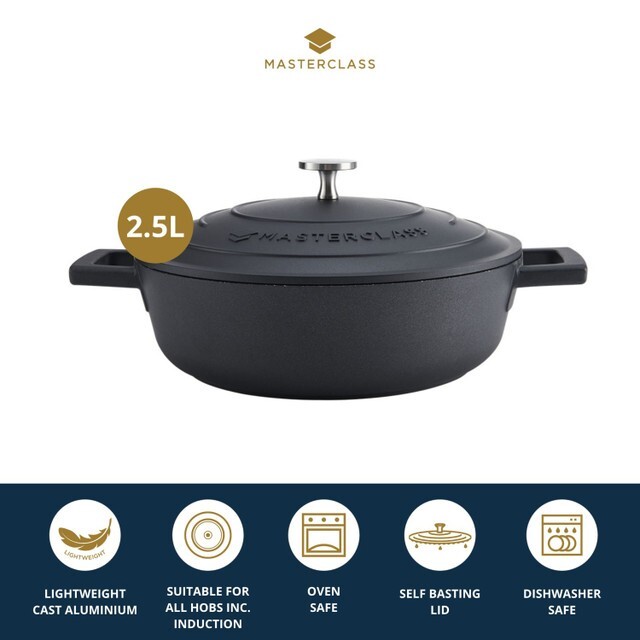 KITCHENCRAFT Master Class Induction Aluminium 2.5L Casserole Dish ...