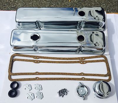 1968-1982 Corvette Valve Covers Chrome Kit | Gaskets Grommets Hardware ...