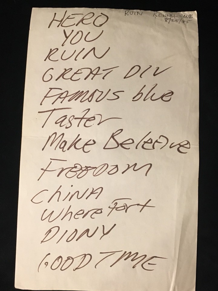 ORIGINAL RUIN CONCERT POSTER/FLYER With SETLIST-KENNEL CLUB ...