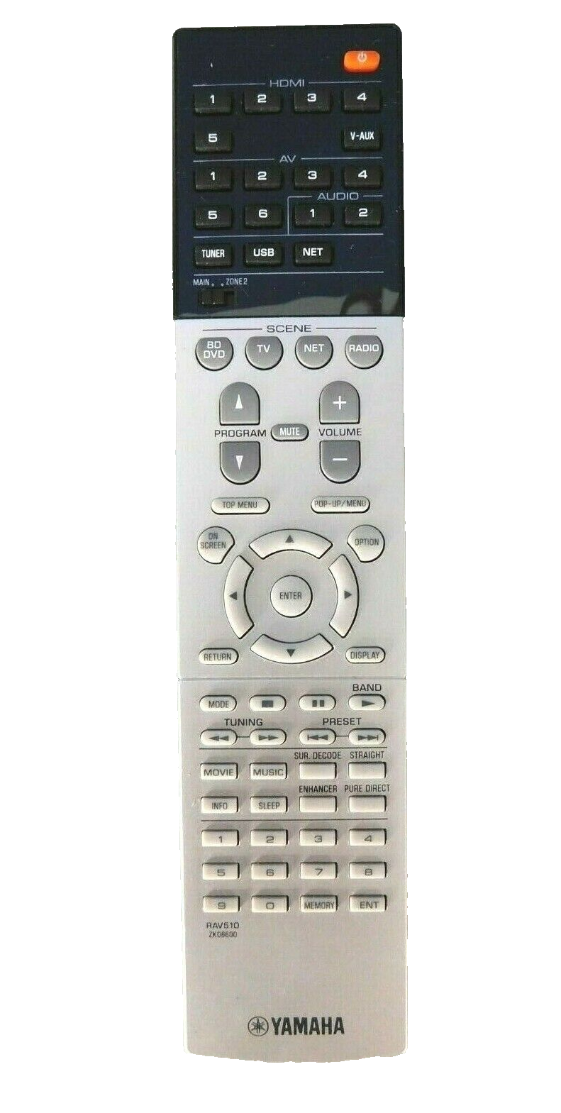 YAMAHA RECEIVER REMOTE CONTROL # RAV510, ZK06600, WORKS GREAT! | eBay