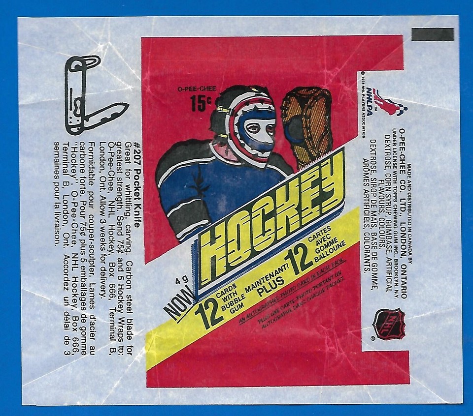 HOCKEY WAX PACK WRAPPER OPC O PEE CHEE TOPPS VARIATION & EMPTY BOX LOT ...