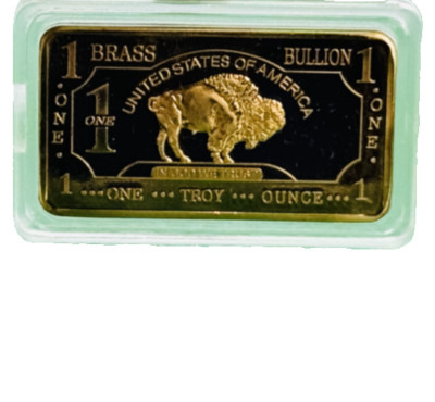 Rarely Seen Collectible: CMC Mint Solid Brass Buffalo Art Bar * Free ...