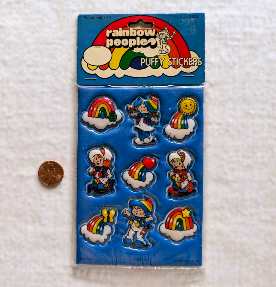 Rare VINTAGE 1980 RAINBOW People Puffy STICKERS Sealed Unused NIP ...