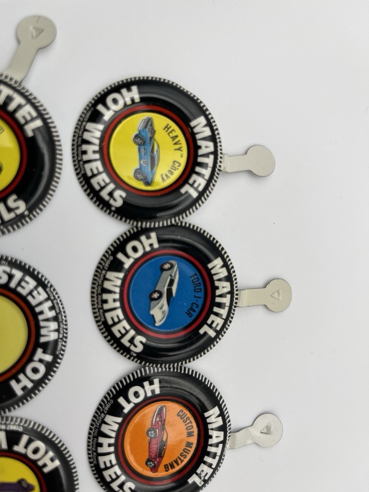 Vintage Mattel Hot Wheels Redline Tin Tab Button Pin Badge Lot of 6 ...
