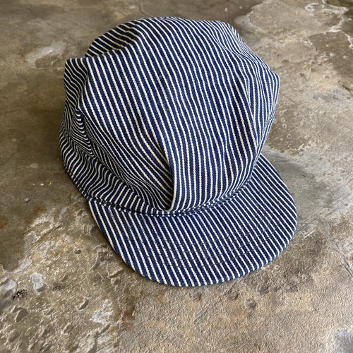 Mens Size Medium USA Railroad Engineers Hat Train Cap Conductor Hickory ...