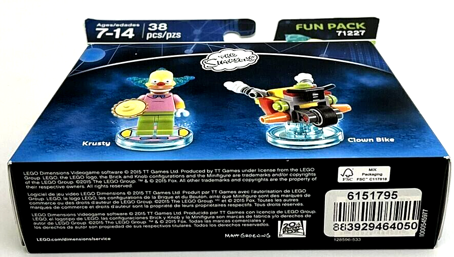 LEGO 71227 Dimensions Fun Pack Krusty Clown Minifigure Fig Bike the ...