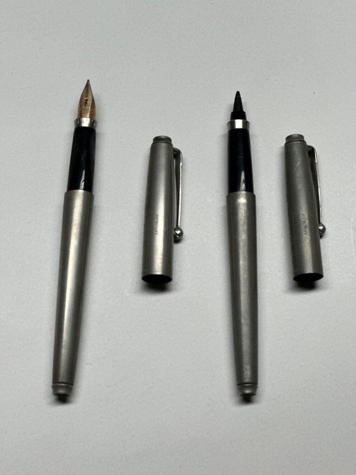 Parker Bicentennial Pewter Box & Pen Set Fountain & Soft Tip ...