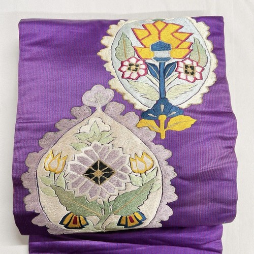 Antique Nagoya obi Embroidered Flower Kimono Obi 002k | eBay