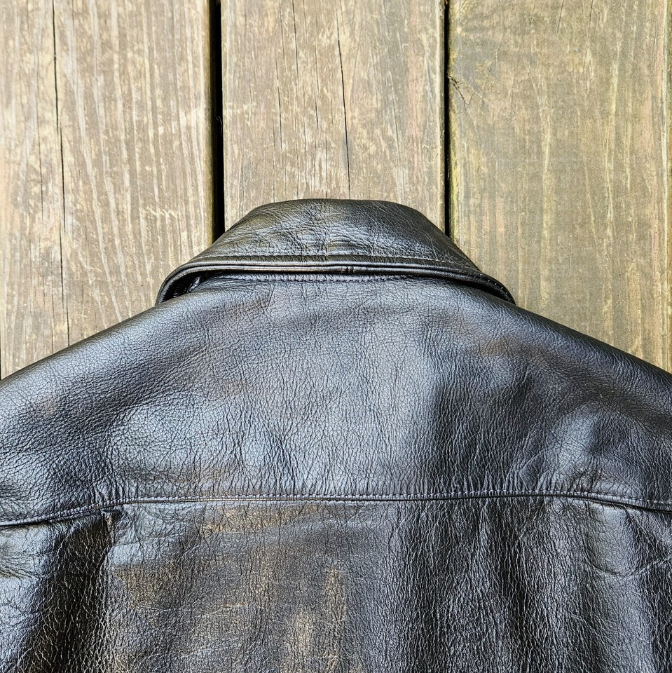 Vintage Taylor's Leatherwear Police Bomber Jacket Black Size 40 Made In ...