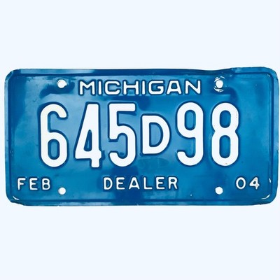 2004 United States Michigan Base Dealer License Plate 645D98 | eBay