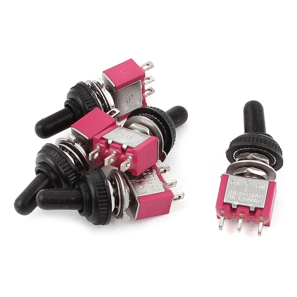 5Pcs 3Position Panel Mount SPDT Latching Mini Toggle Switch Red 6mm | eBay