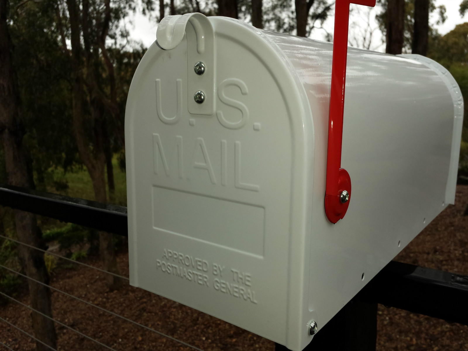 US style LETTERBOX MAIL BOX AMERICAN MAILBOX INDICATOR WHITE NEW STEEL ...