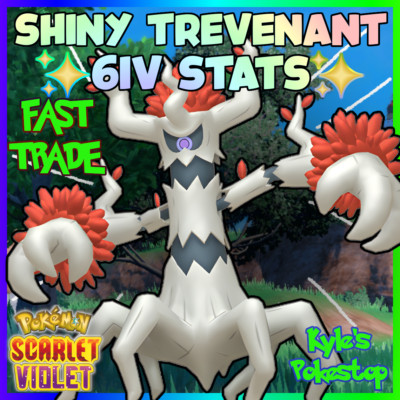 6IV SHINY TREVENANT POKEMON SCARLET AND VIOLET EV'D SHINY BATTLE READY ...